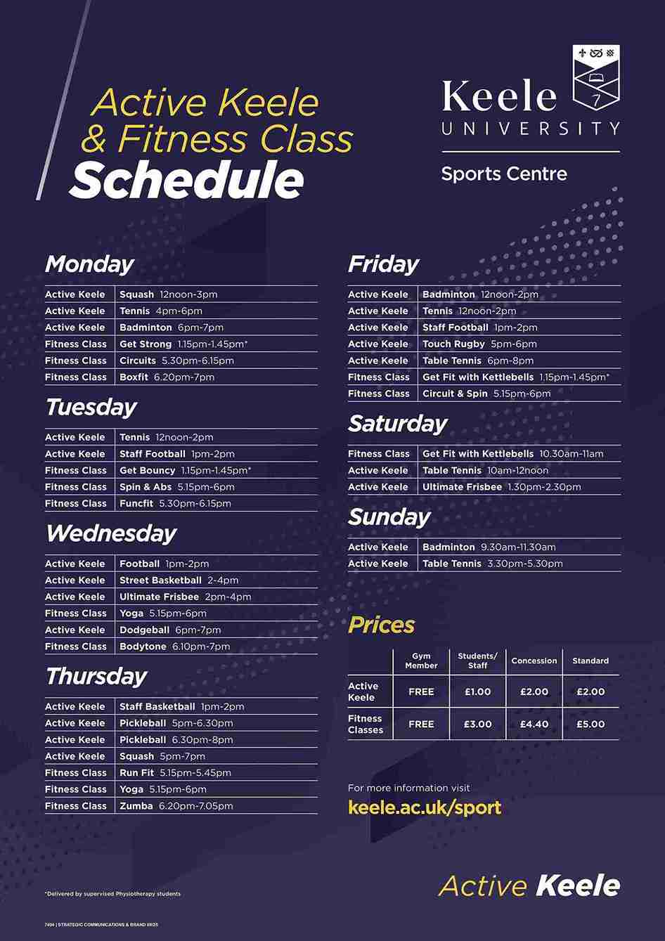 Fitness classes - Keele University